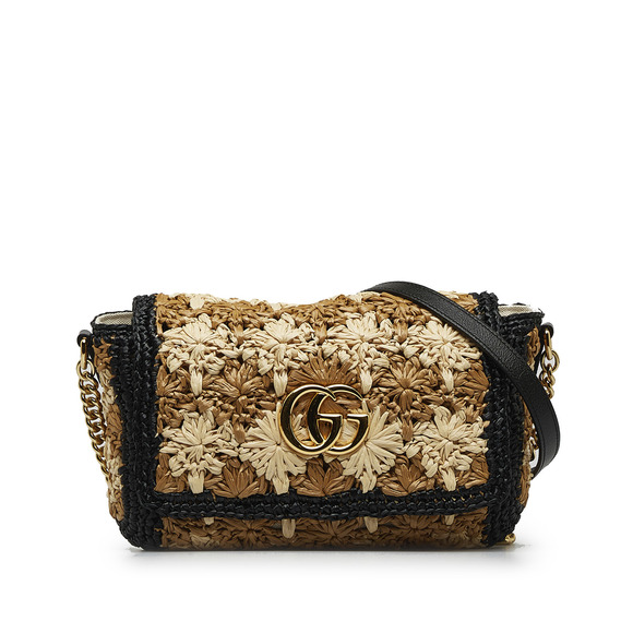 Gucci | Bags | Gucci Gg Marmont Raffia Crossbody Bag | Poshmark